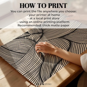 Large Abstract Lines Printable Wall Print, Modern Office Art Print ...