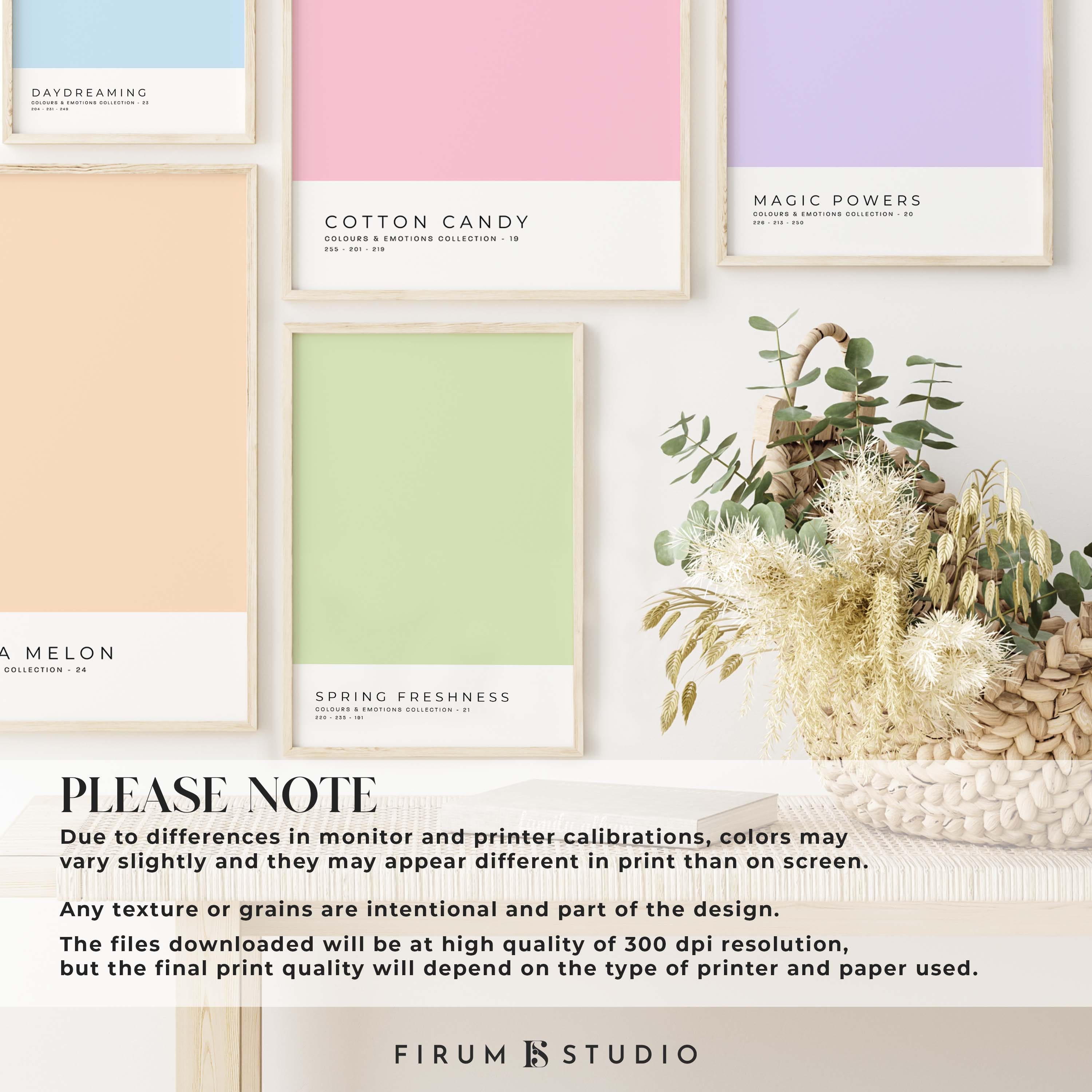 Pastel Gallery Wall, Colour Block Art Set of 6, Digital Prints, Danish ...