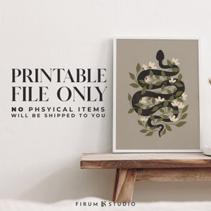 Snake Wall Art, Halloween Printable, Diy Halloween Decor, Digital ...