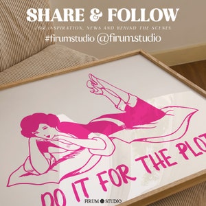 Do It for the Plot Printable Poster, Pink Aesthetic Inspirational Dorm ...