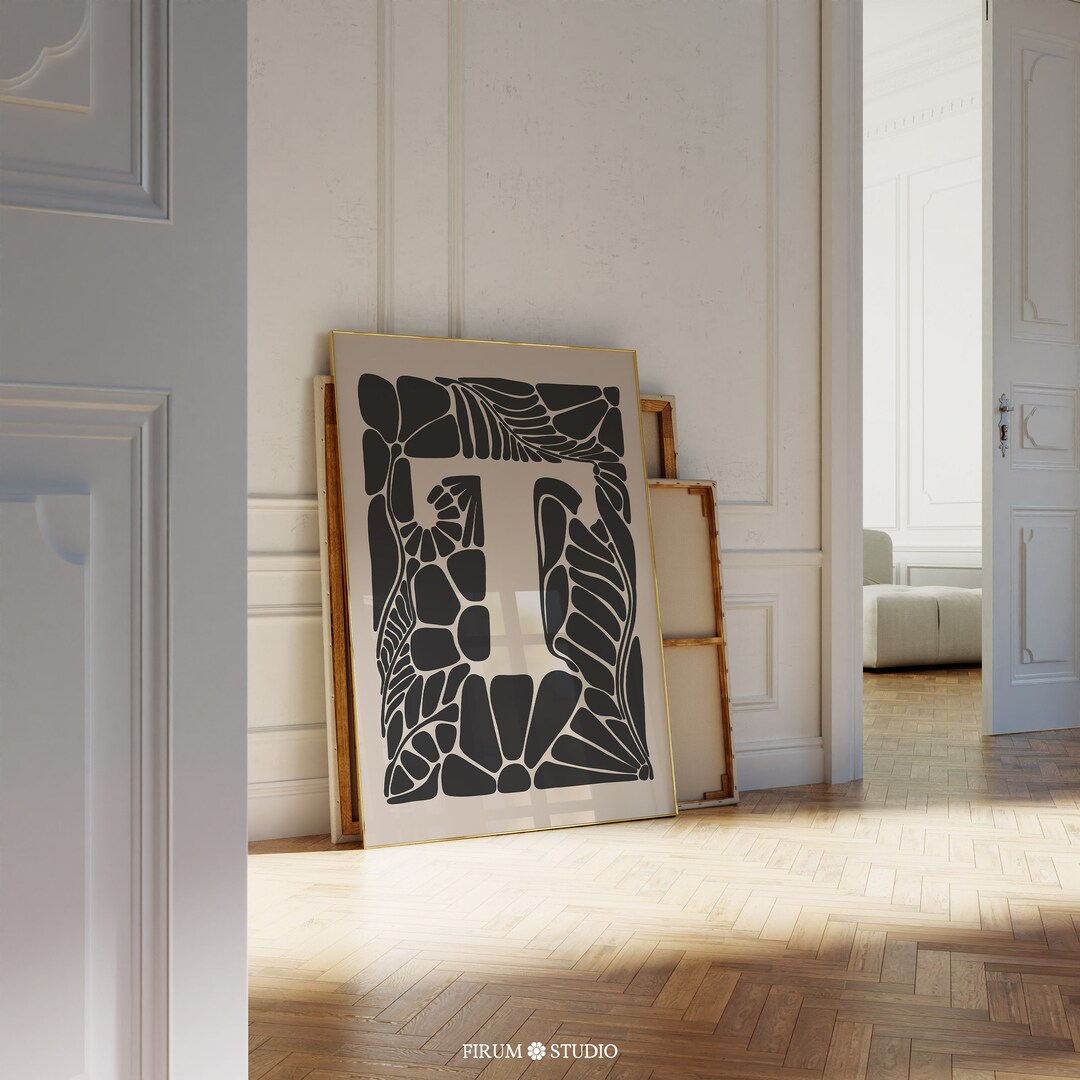 Letter T Downloadable Poster, Aesthetic Entryway Printable Wall Art, Family Name Initial Print ...