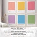 Bright Wall Art Set, 6 Piece Wall Art, Colour Block Art Set, Digital ...