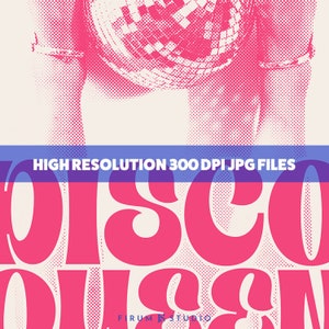 Disco Queen Pink Wall Art Printable Poster Disco Ball Print - Etsy