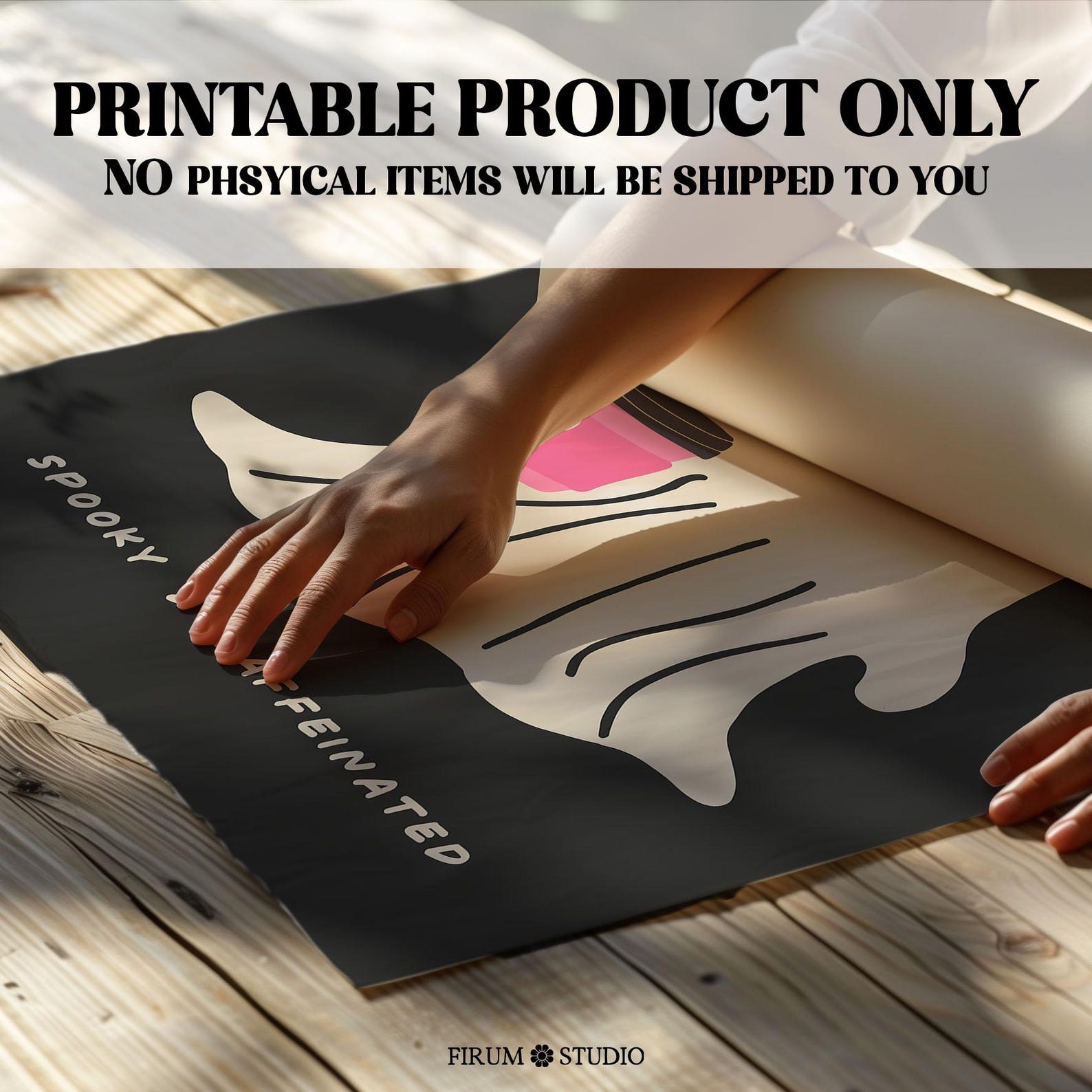 Spooky and Caffeinated Cute Ghost Printable Coffee Wall Art, Coffee ...