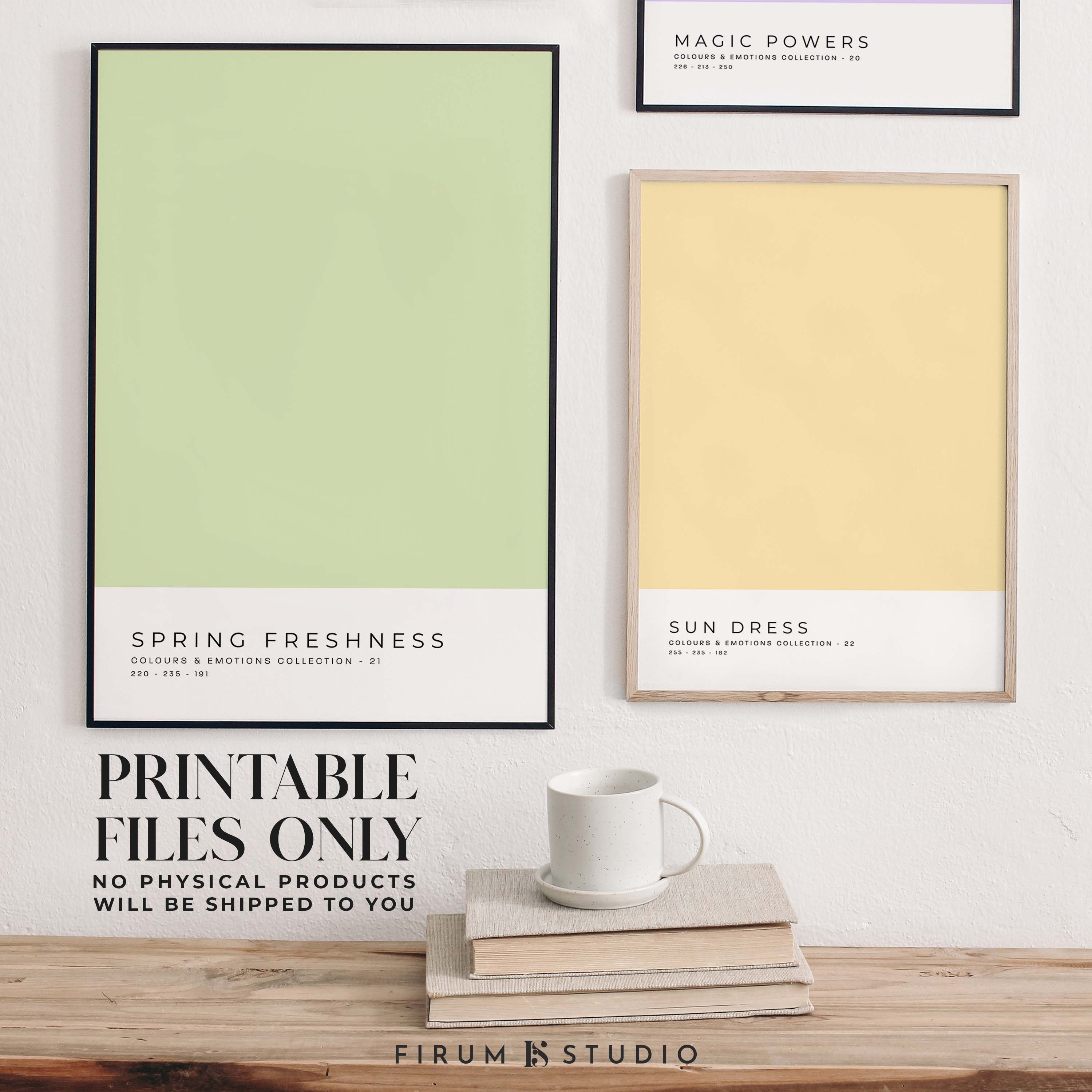 Pastel Gallery Wall, Colour Block Art Set of 6, Digital Prints, Danish ...