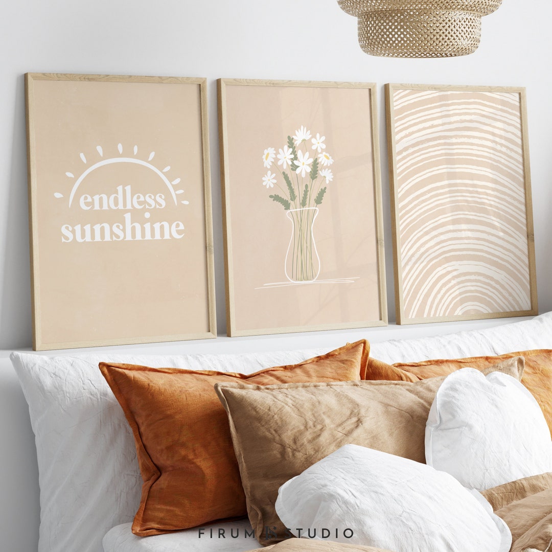 Neutral Colors Set, Light Aesthetic Art, Gallery Wall Prints, Boho Set ...