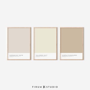 Neutral Colors Set, Printable Set of 3, Light Aesthetic Art, Digital ...