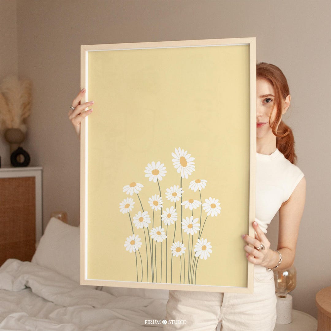 Pastel Yellow Daisies Downloadable Wall Print, Daisy Printable Poster ...