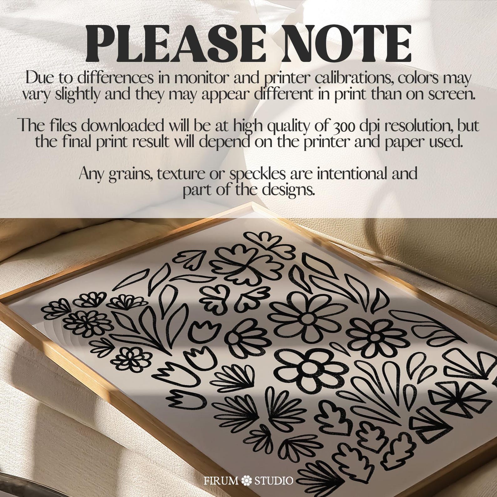 Cute Naive Flowers Printable Wall Art, Botanical Lines Art Print ...