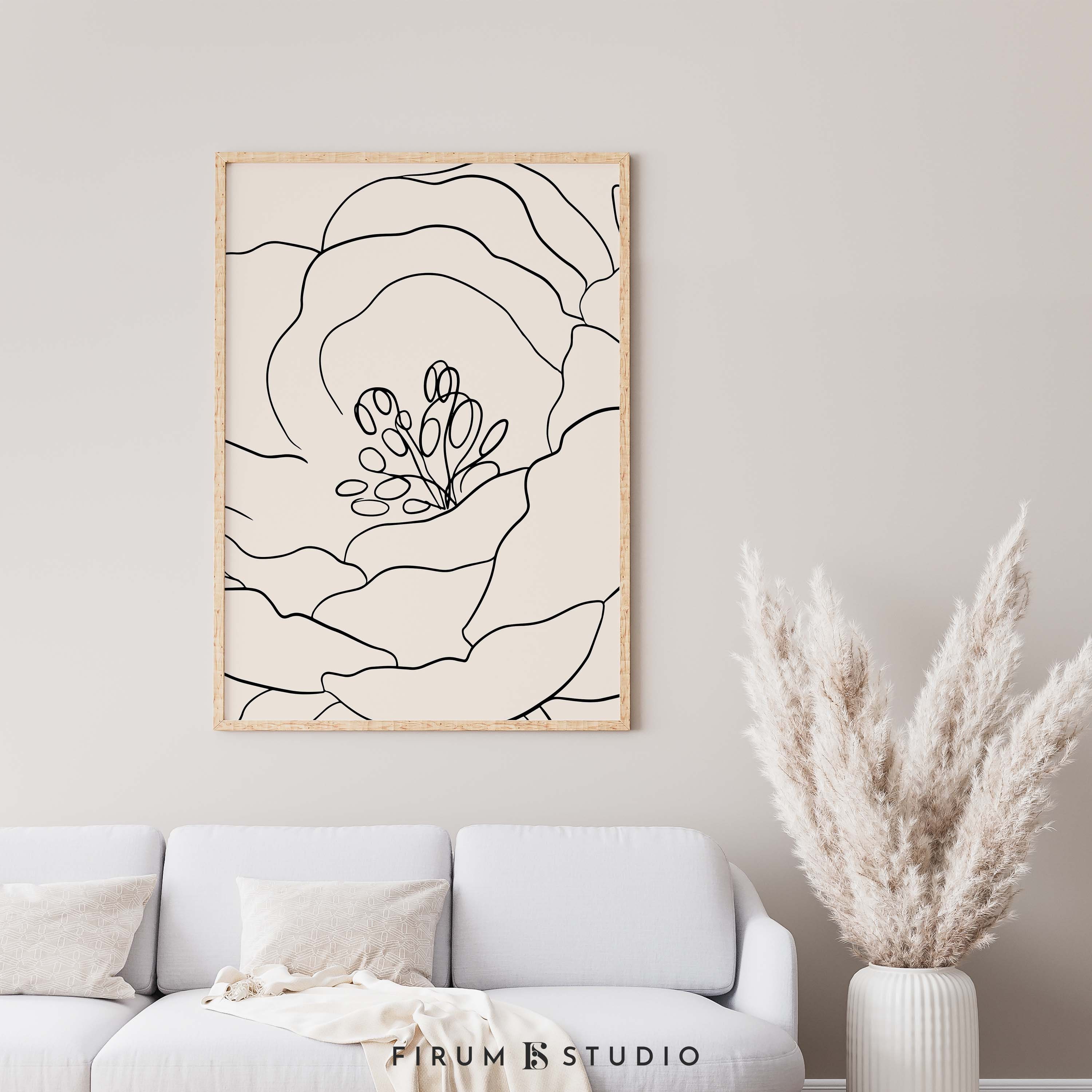 Continuous Line Art Instant Download Botanical Line Print | Etsy