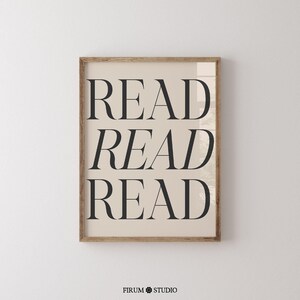 Minimalist Reading Corner Downloadable Art Poster, Modern Library Art ...