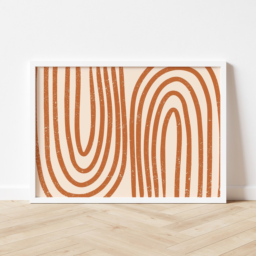 Abstract Rainbow, Earth Tones Wall Art, Burnt Orange Print, Instant ...
