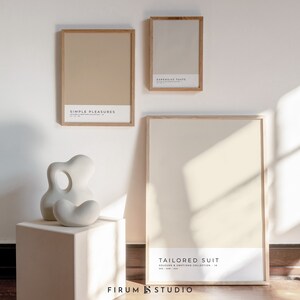 Neutral Colors Set, Printable Set of 3, Light Aesthetic Art, Digital ...