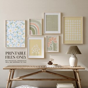 Pastel Boho Set of 6 Prints Downloadable Art, Wall Art Set of 6, Boho ...