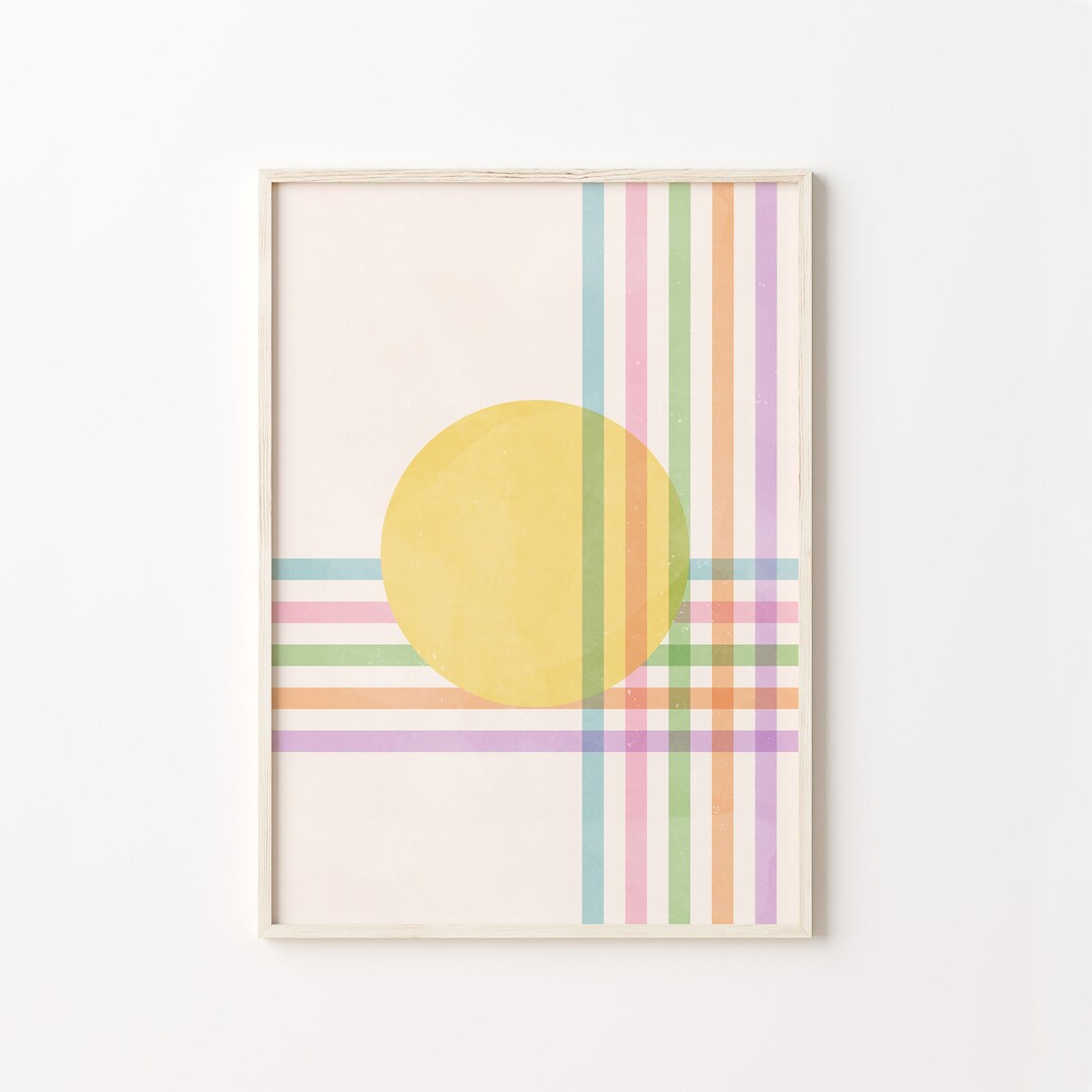 Pastel Wall Art, Geometric Shapes, Bauhaus Poster, Digital Download ...