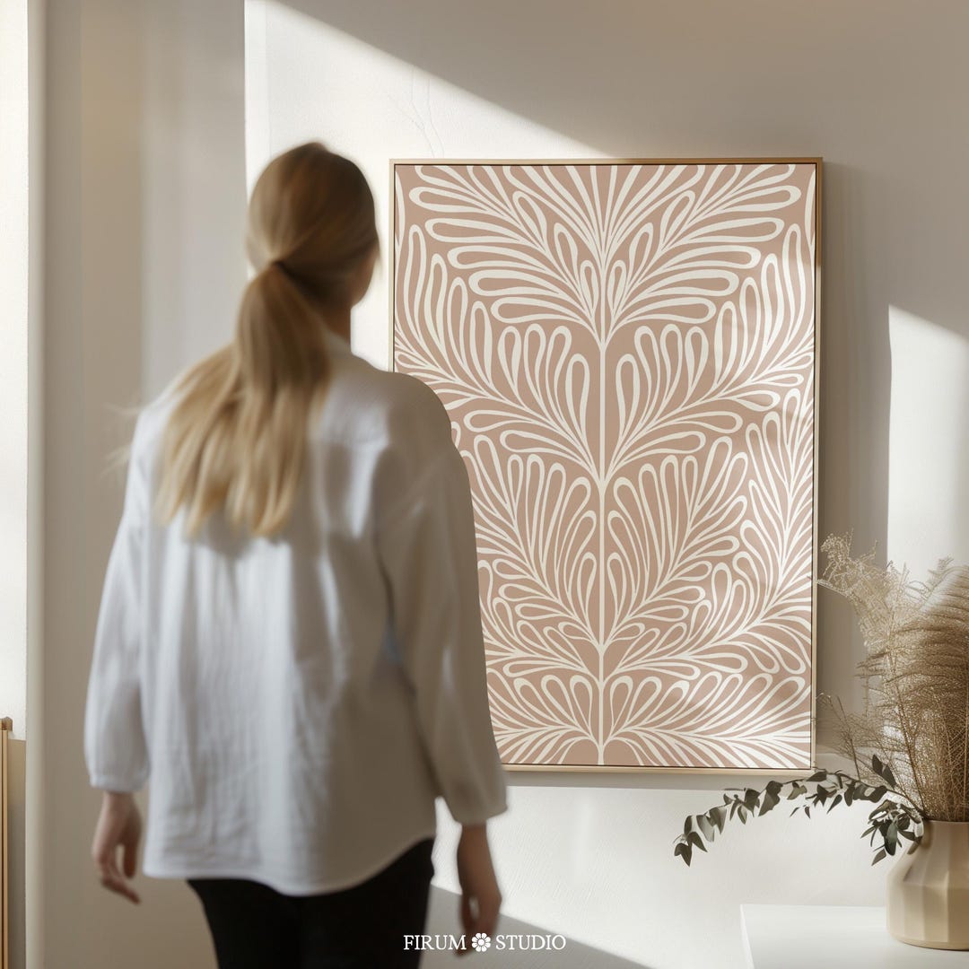 Neutral Boho Abstract Art Print, Mid Century Modern Decor, Eclectic ...