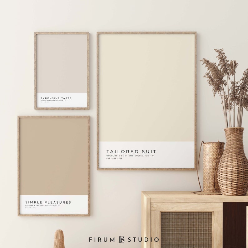 Neutral Colors Set Printable Set of 3 Light Aesthetic Art - Etsy