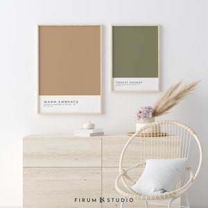 Color Block Prints, Wall Art Set of 2, Digital Download, Earthy Wall ...