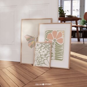 Set of 3 Boho Pastel Downloadable Prints, Cute Butterfly and Botanical ...