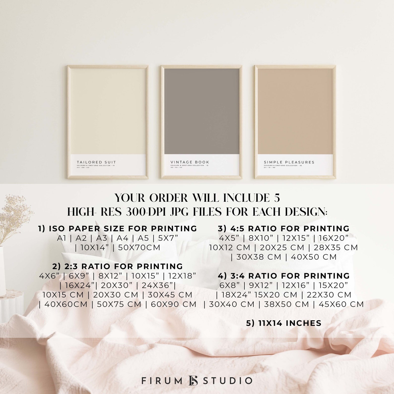 Neutral Colors Set 3 Piece Wall Art Colour Block Art Set - Etsy