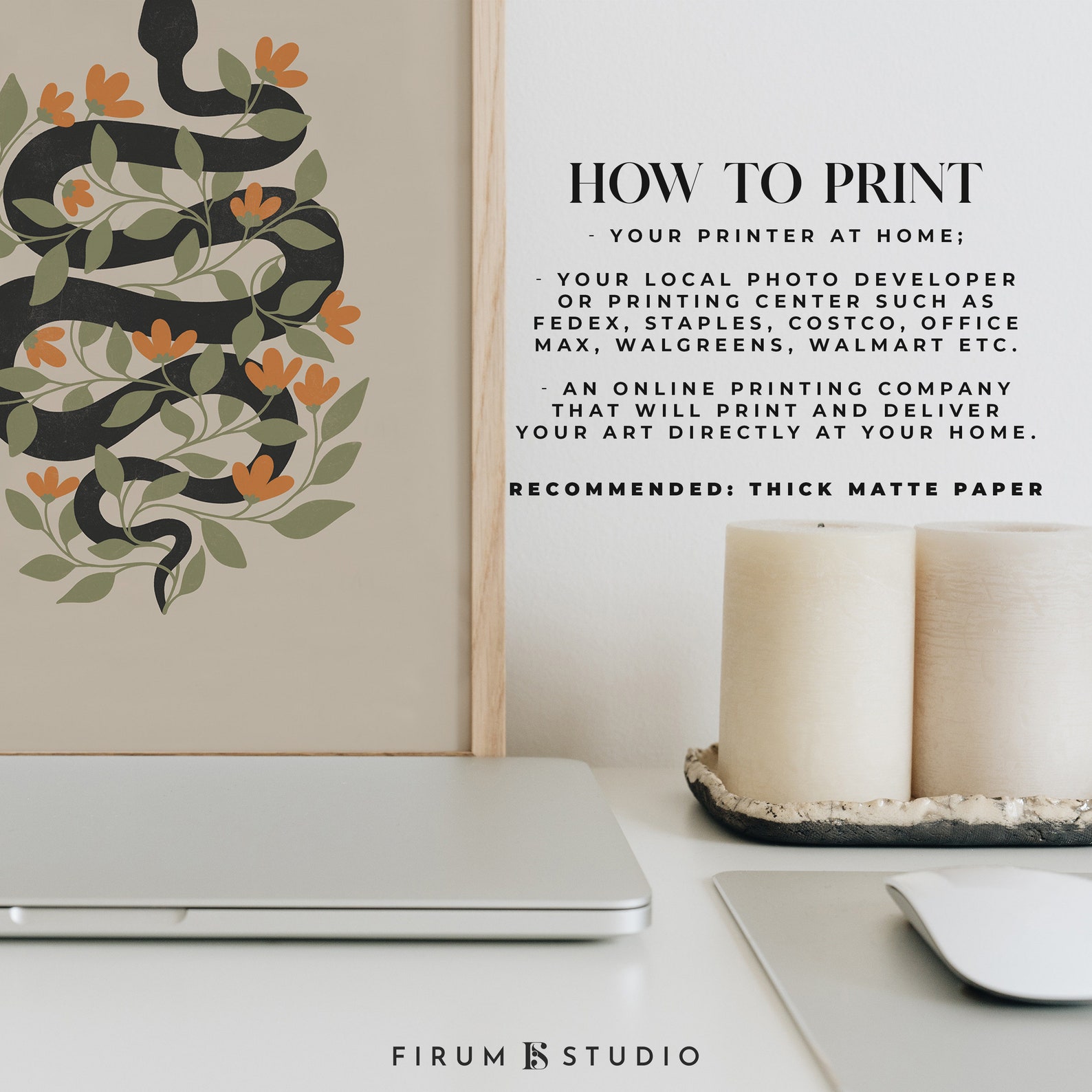 Black Snake Art Boho Halloween Decor Halloween Printable - Etsy