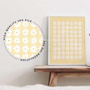 Daises Wall Art, Yellow Art, Downloadable Art, Pastel Yellow Decor ...