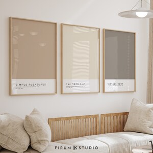 Neutral Colors Set, 3 Piece Wall Art, Colour Block Art Set, Light ...