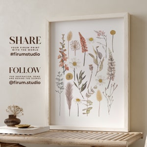 Flowers Art Print, Boho Home Decor, Printable Wall Art, Botanical ...