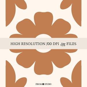 Burnt Orange Bohemian Printable Wall Decor, Abstract Floral Wall Art ...