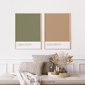 Color Block Prints, Wall Art Set of 2, Digital Download, Earthy Wall ...