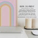 Retro Rainbow Poster Pink Wall Dorm Décor Downloadable Art - Etsy