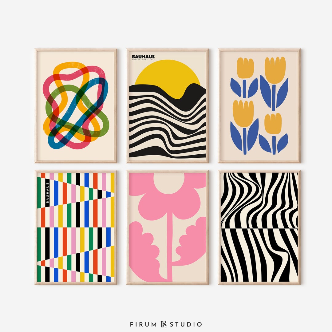 Gallery Mix Set of 6 Prints, Printable Wall Set, Eclectic Gallery Set ...