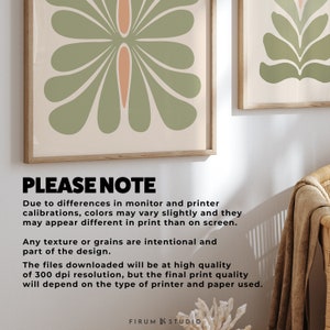 Sage Green and Blush Boho Style Set of 8 Digital Prints, Abstract ...