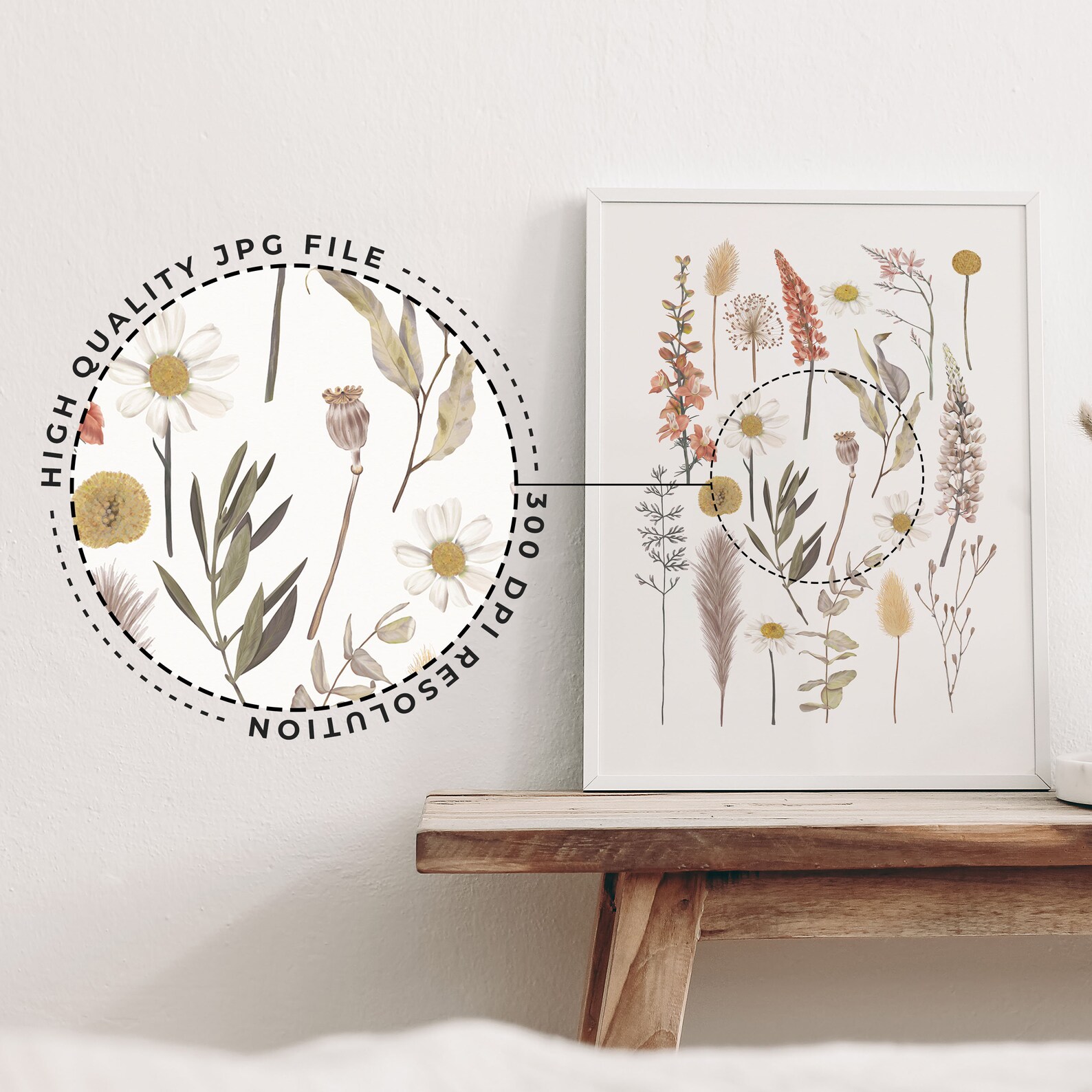 Flowers Art Print Boho Home Decor Printable Wall Art - Etsy