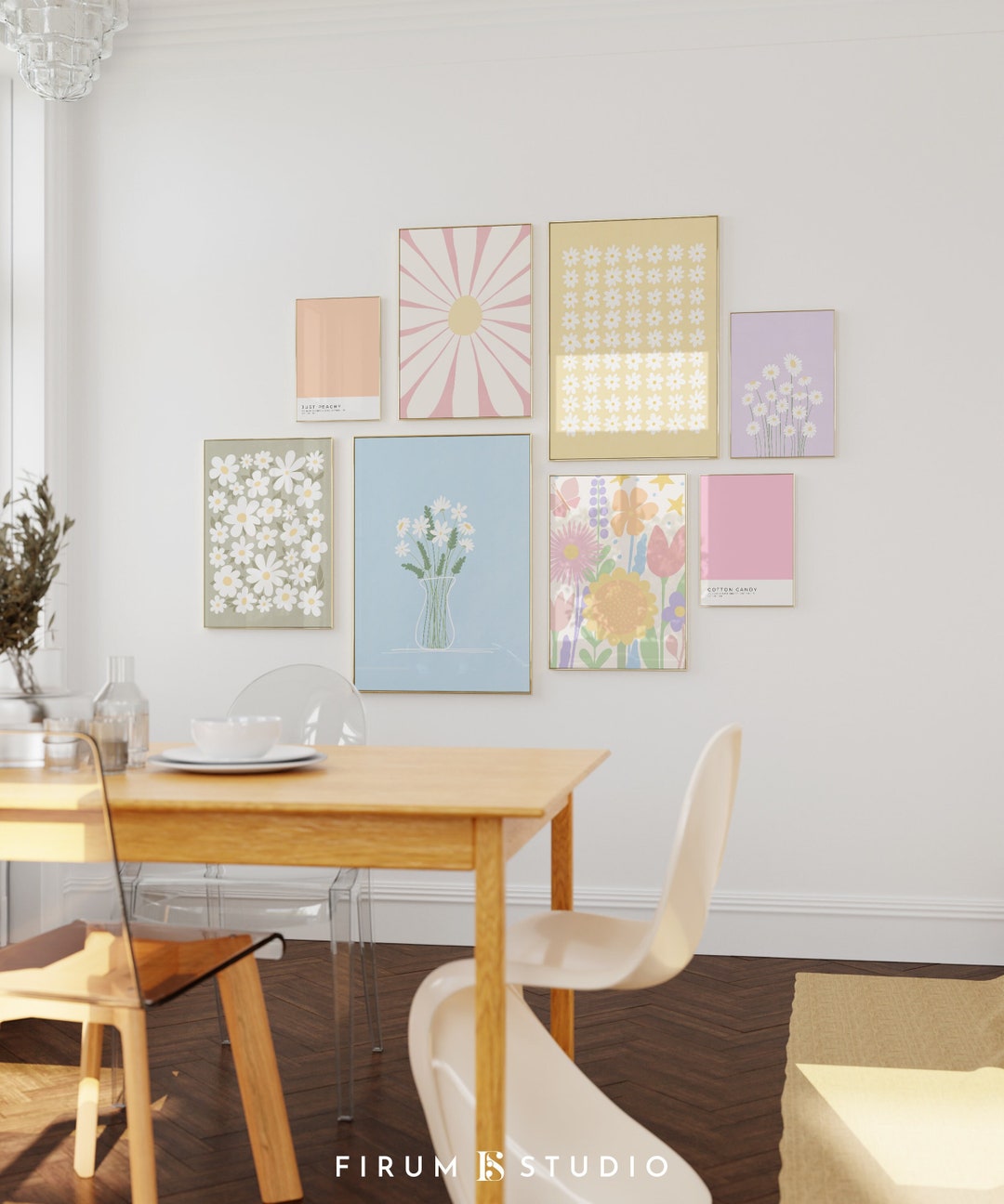 Pastel Gallery Wall Set of 8 Prints, Downloadable Art, Danish Pastel ...