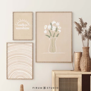 Neutral Colors Set, Light Aesthetic Art, Gallery Wall Prints, Boho Set ...