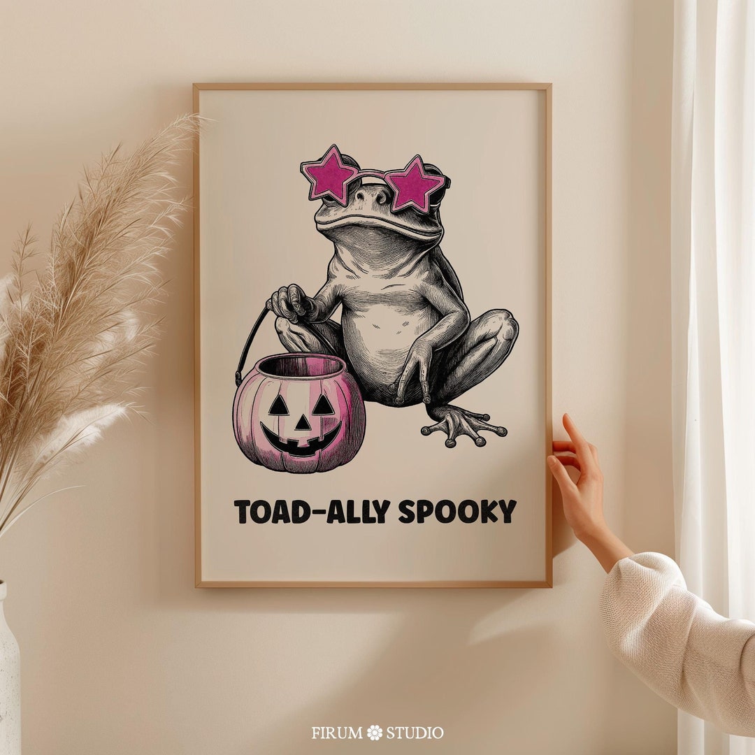 Toad-all Spooky Retro Cute Frog Herunterladbare Kunst, Preppy Halloween ...