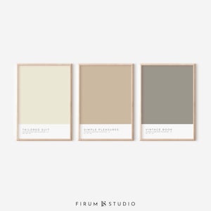 Neutral Colors Set, 3 Piece Wall Art, Colour Block Art Set, Light ...