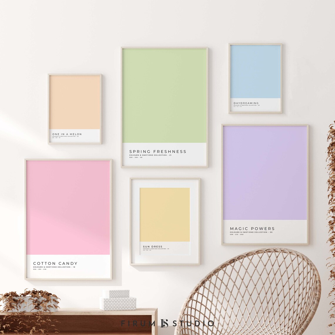 Pastel Gallery Wall Colour Block Art Set of 6 Digital - Etsy