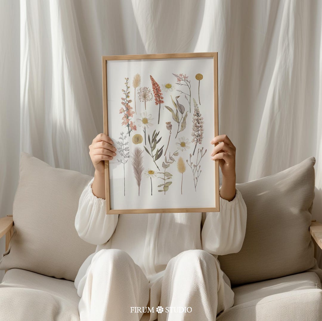 Flowers Art Print, Boho Home Decor, Printable Wall Art, Botanical ...