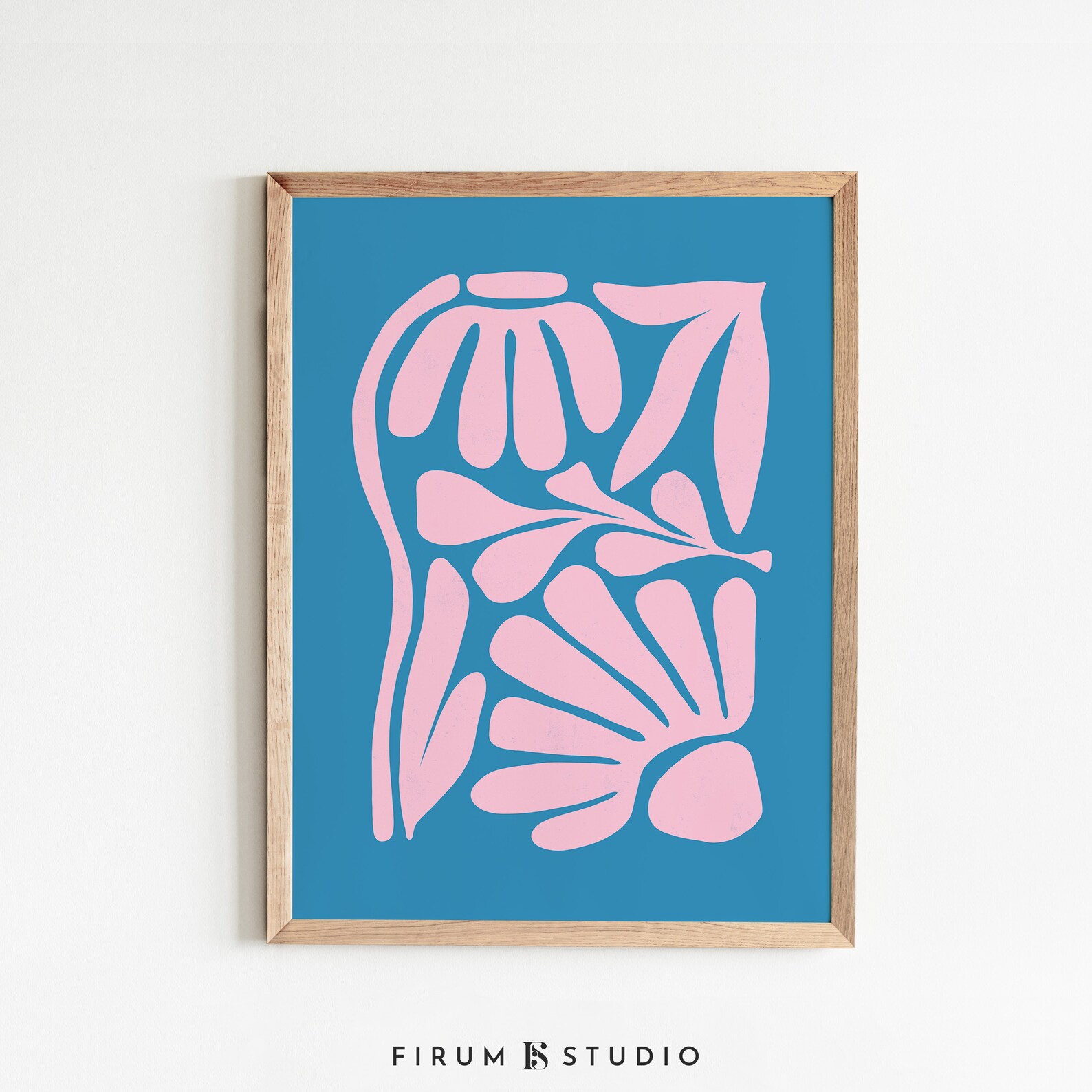 Blue Pink Wall Art Bright Colorful Art Digital Print - Etsy