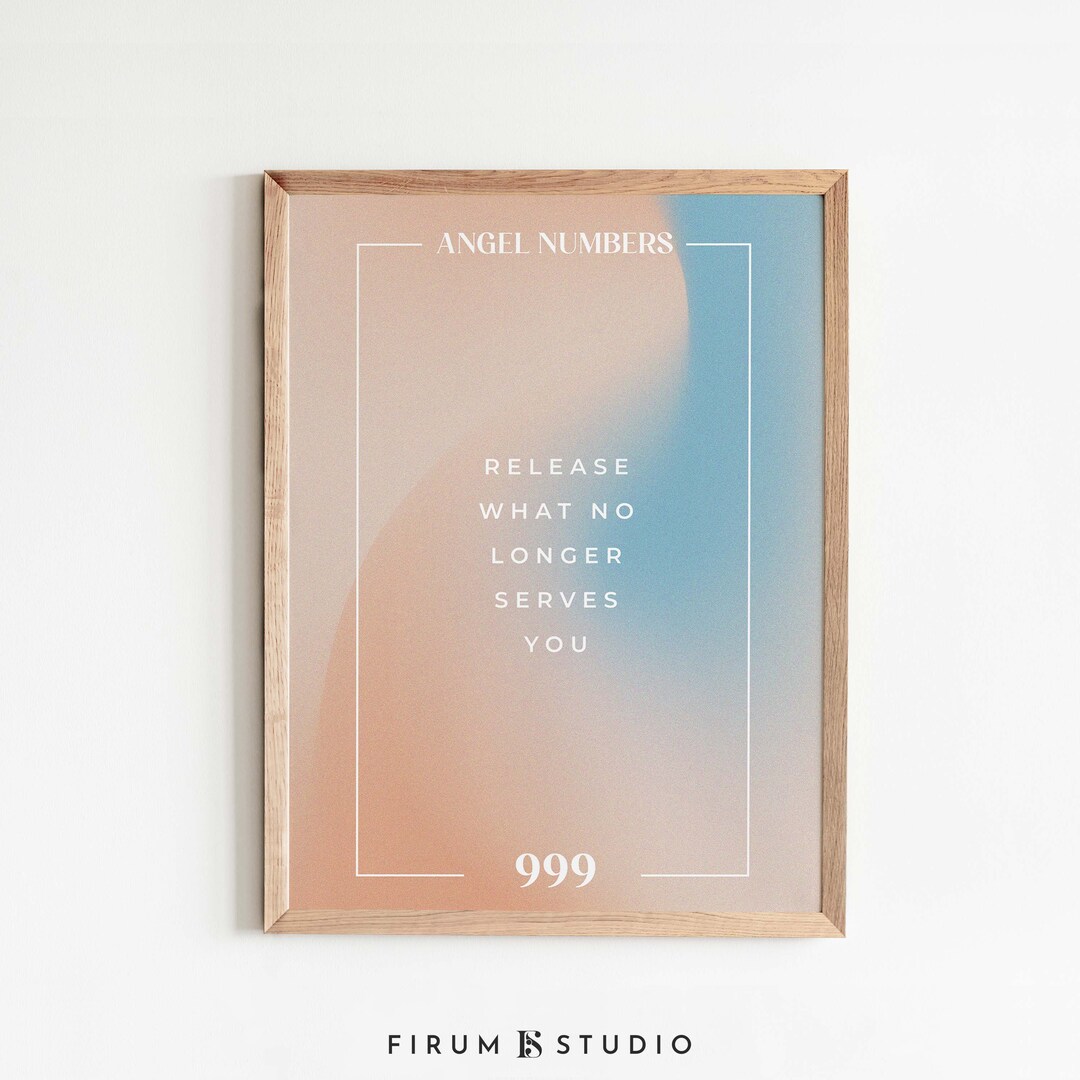 Angel Number 999, Printable Wall Art, Aura Gradient, Dorm Room Wall ...