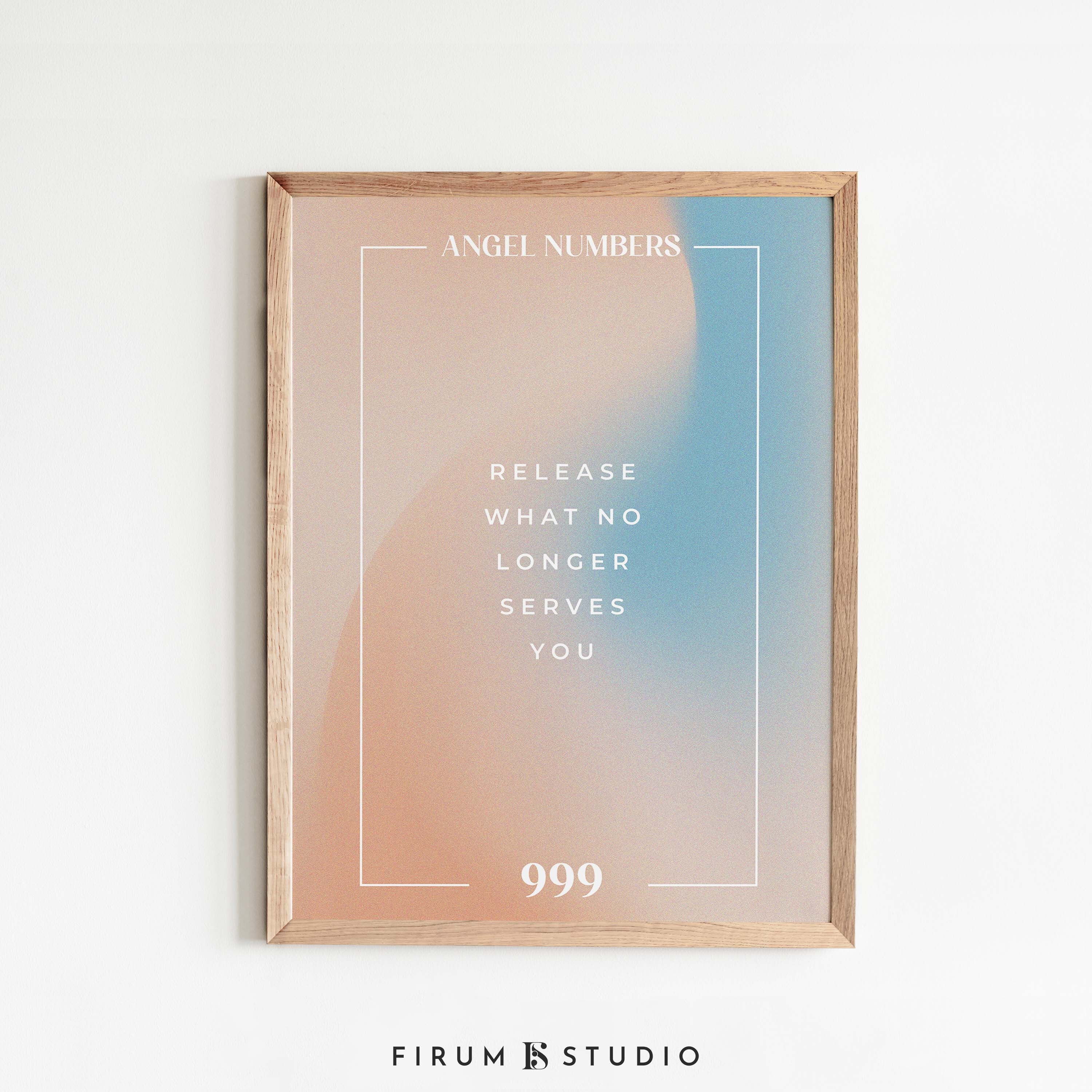 Angel Number 999 Printable Wall Art Aura Gradient Dorm Room | Etsy