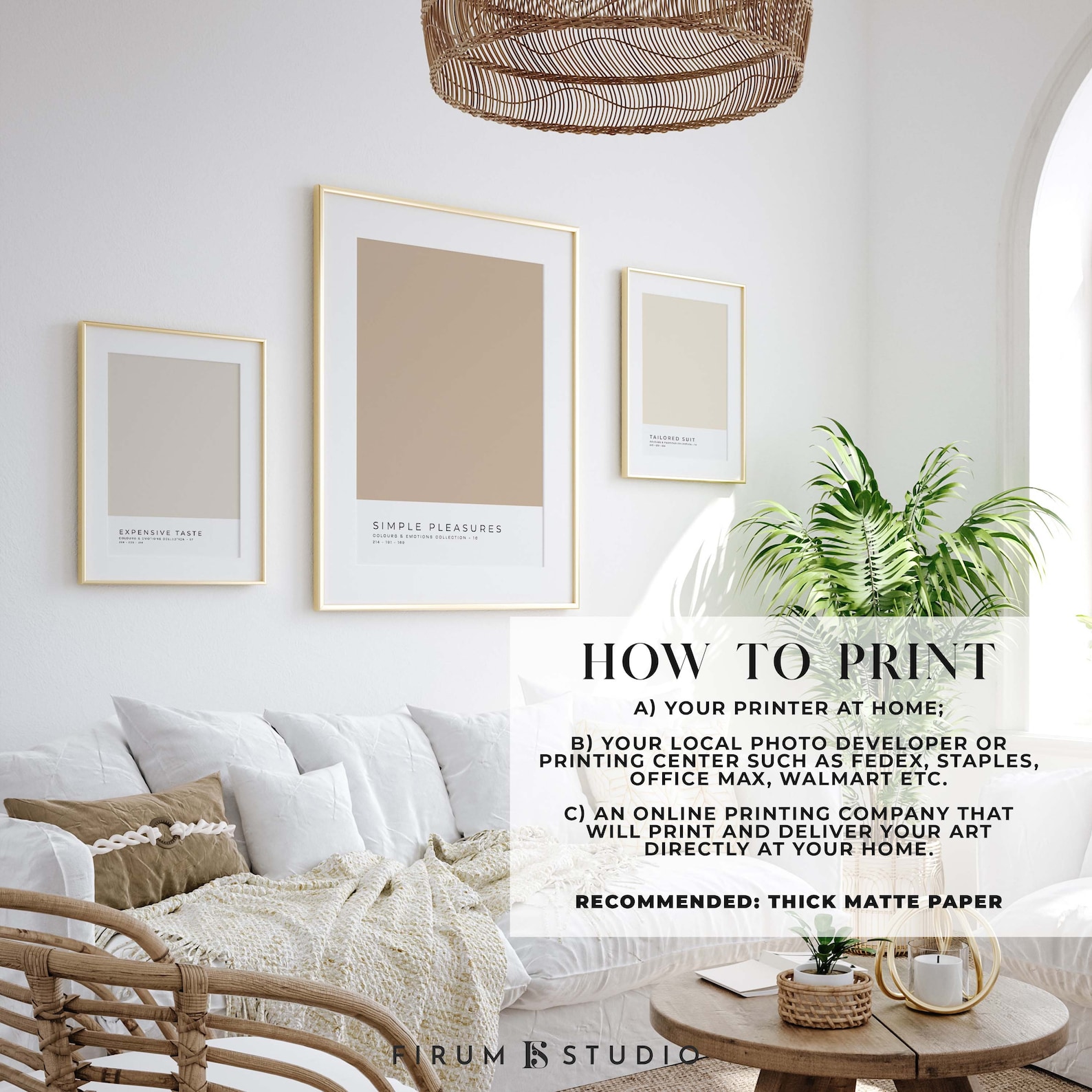 Neutral Colors Set, Printable Set of 3, Light Aesthetic Art, Digital ...