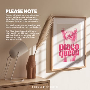Disco Queen Pink Wall Art Printable Poster Disco Ball Print - Etsy