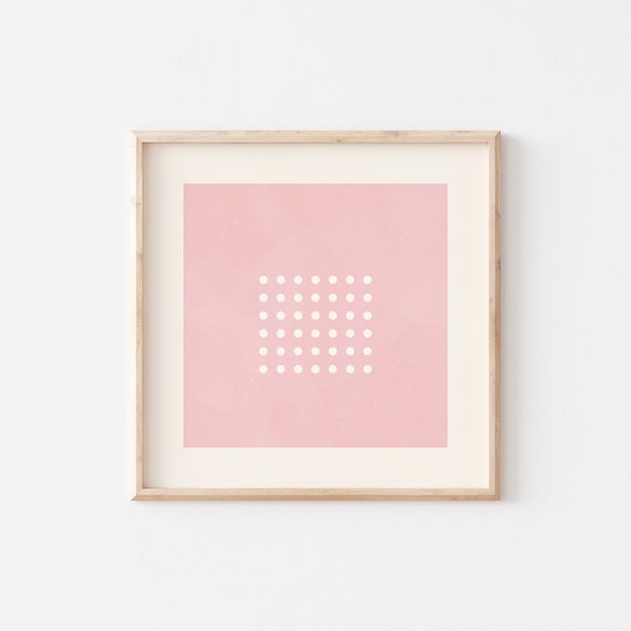 Pastel Pink Wall Art Minimalist Poster Square Art Print | Etsy