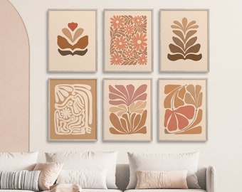 Boho Botanical Set of 3 Wall Art Downloadable Prints Warm - Etsy