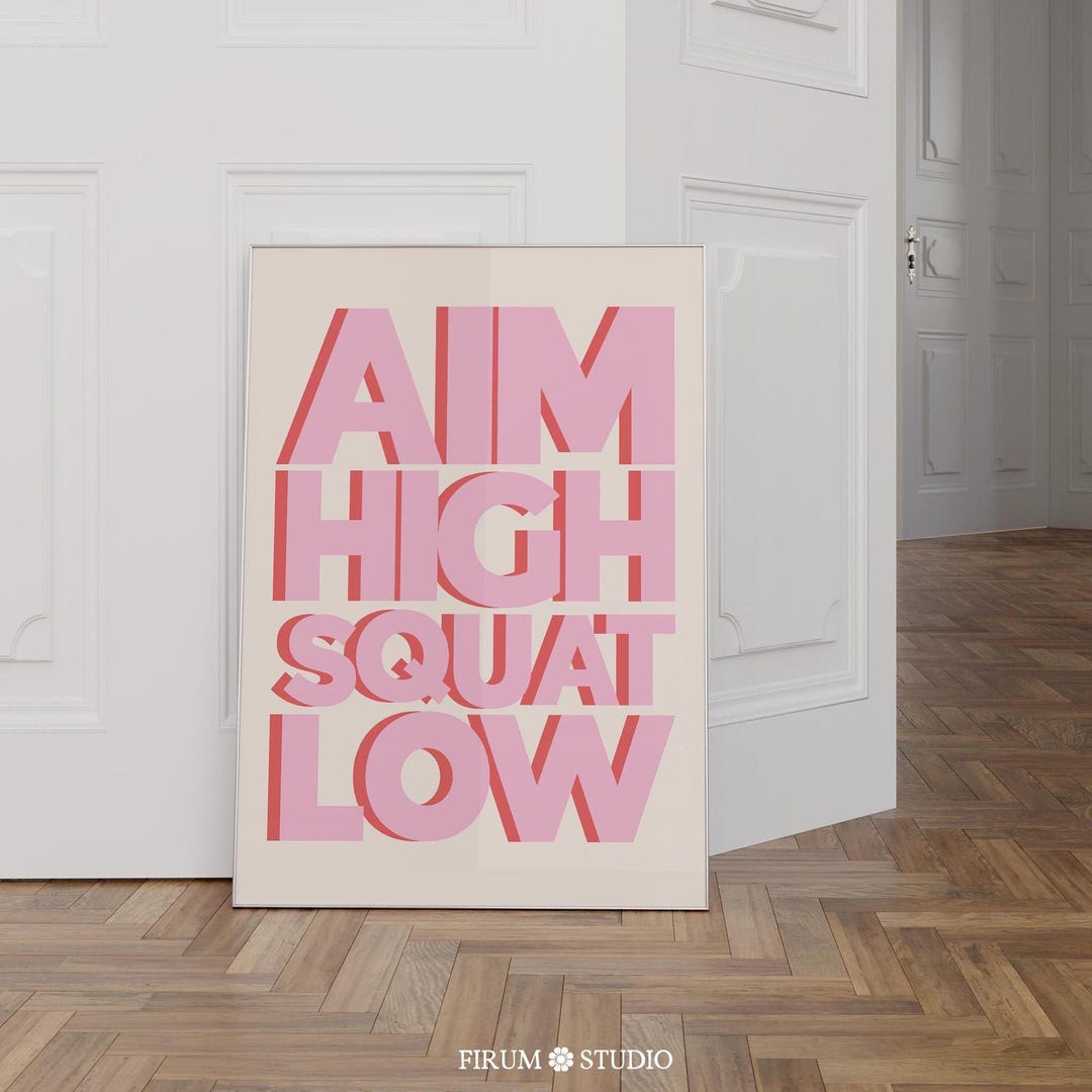 Squat Motivation Printable Gym Wall Art – Funny Leg Day Quote, Minimal ...