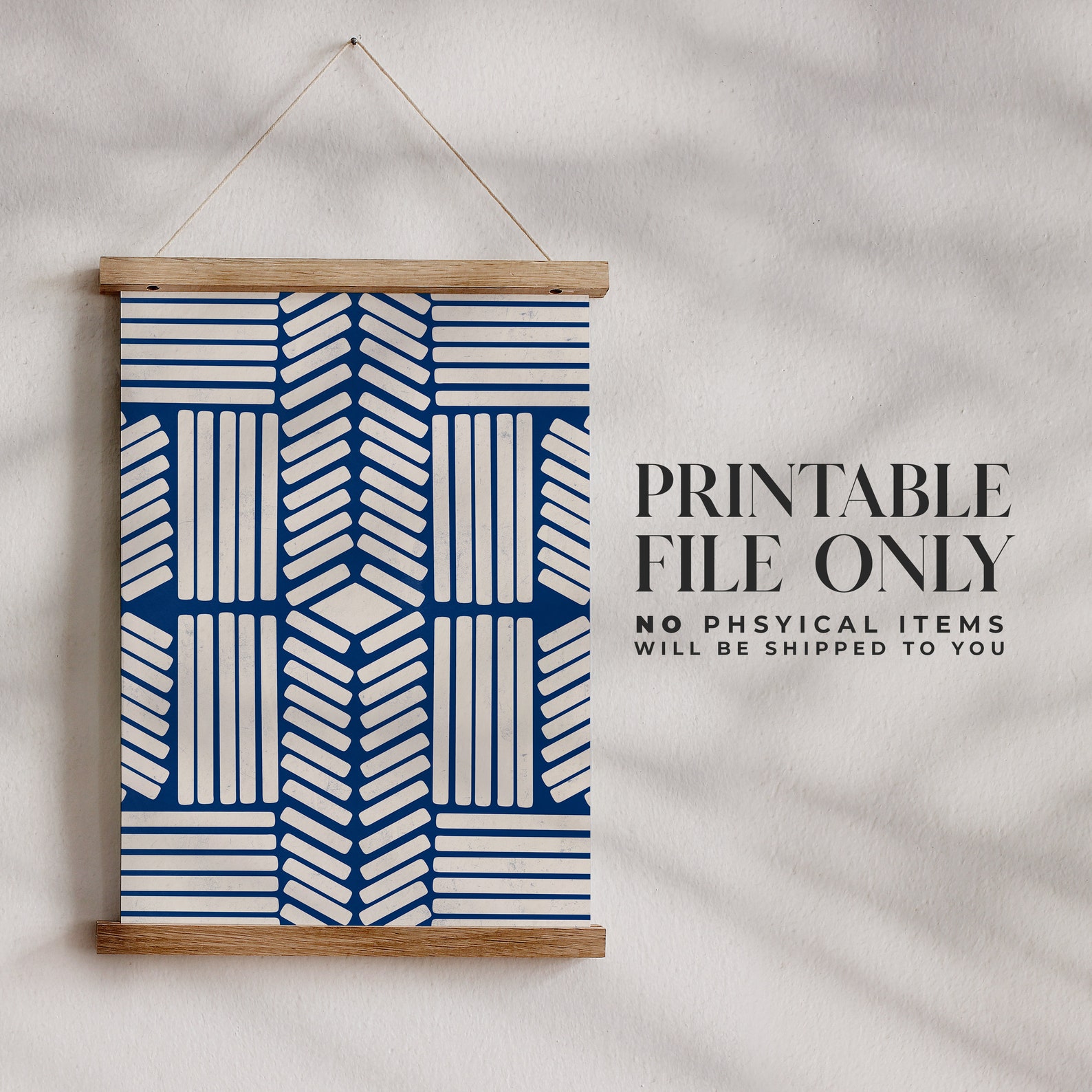 Minimalist Lines Art Royal Blue Wall Art Downloadable Print - Etsy