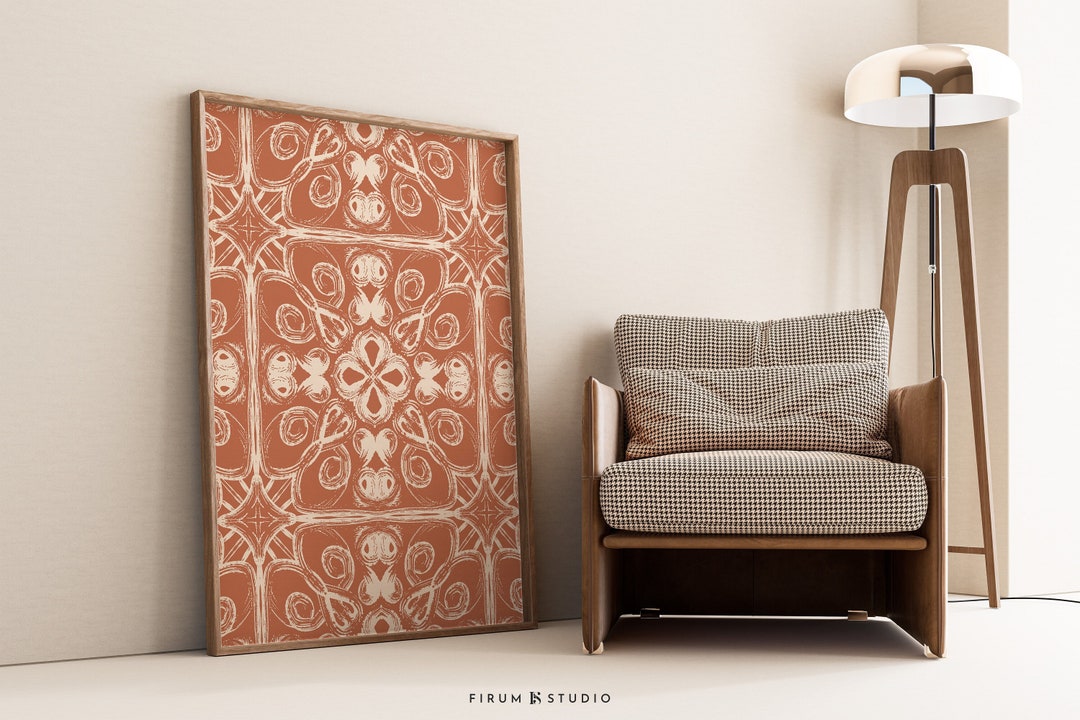 Terracotta Boho Abstract Printable Wall Art 0994 Bohemian - Etsy